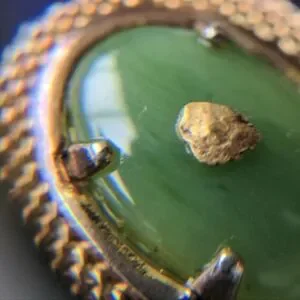 Jewelry | Solid 14k Gold Nugget On Natural Green Jade Stone Vintage ...